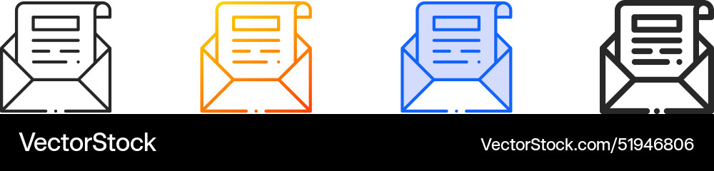 Email iconthin linear gradient blue stroke Vector Image