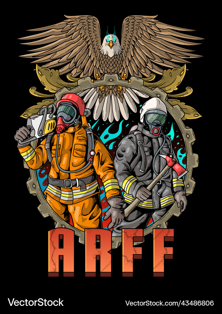Fireman firefighting heroes rescue sy Royalty Free Vector