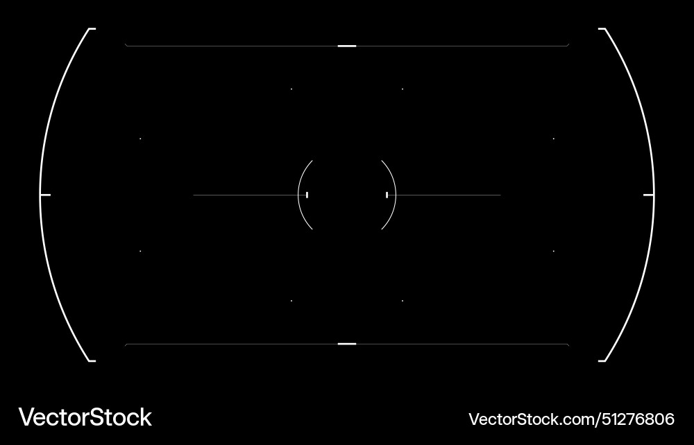 Futuristic glitchy hud aim video overlay Vector Image