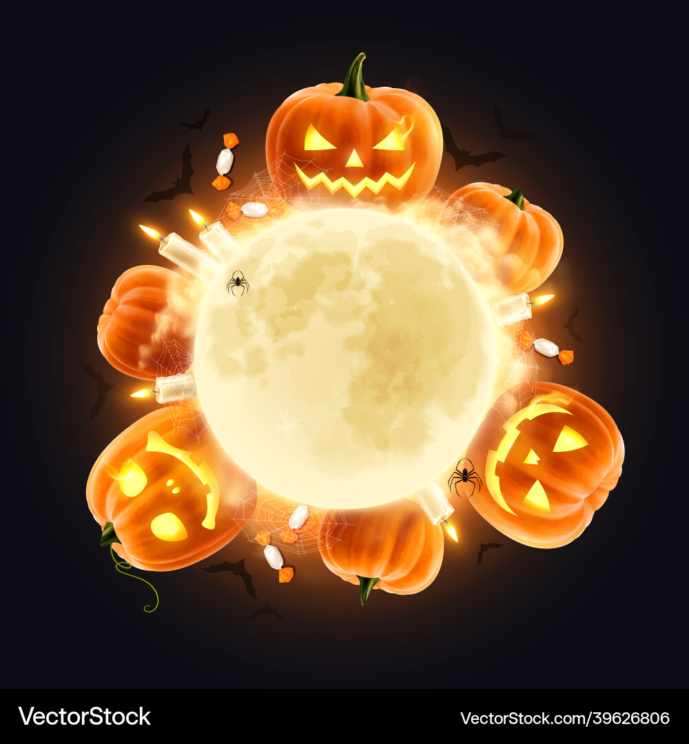 Halloween realistic composition Royalty Free Vector Image