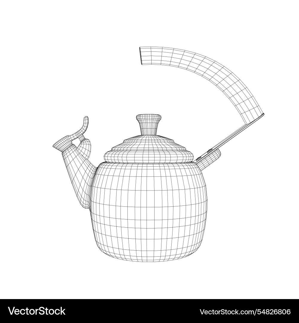 Kettle isolated on white domestic appliance line Vector Image