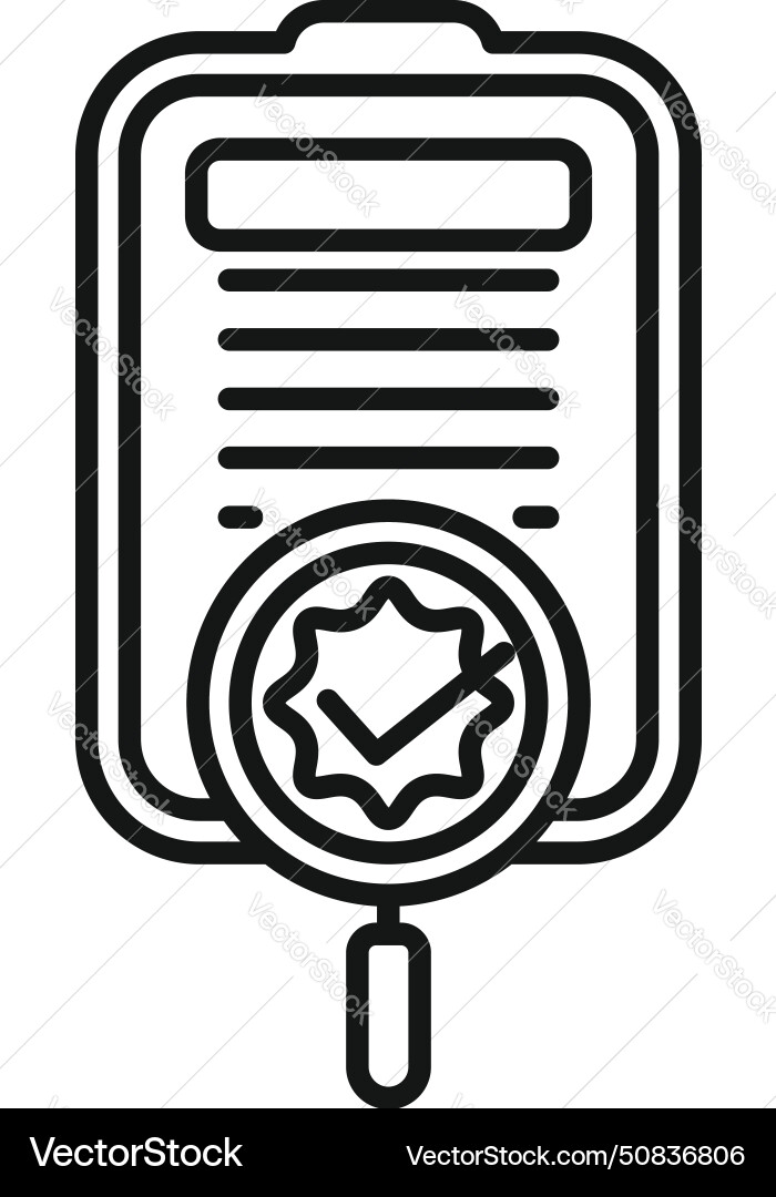 Tested product clipboard icon outline Royalty Free Vector