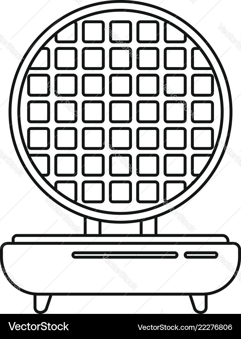 Waffle maker icon outline style Royalty Free Vector Image