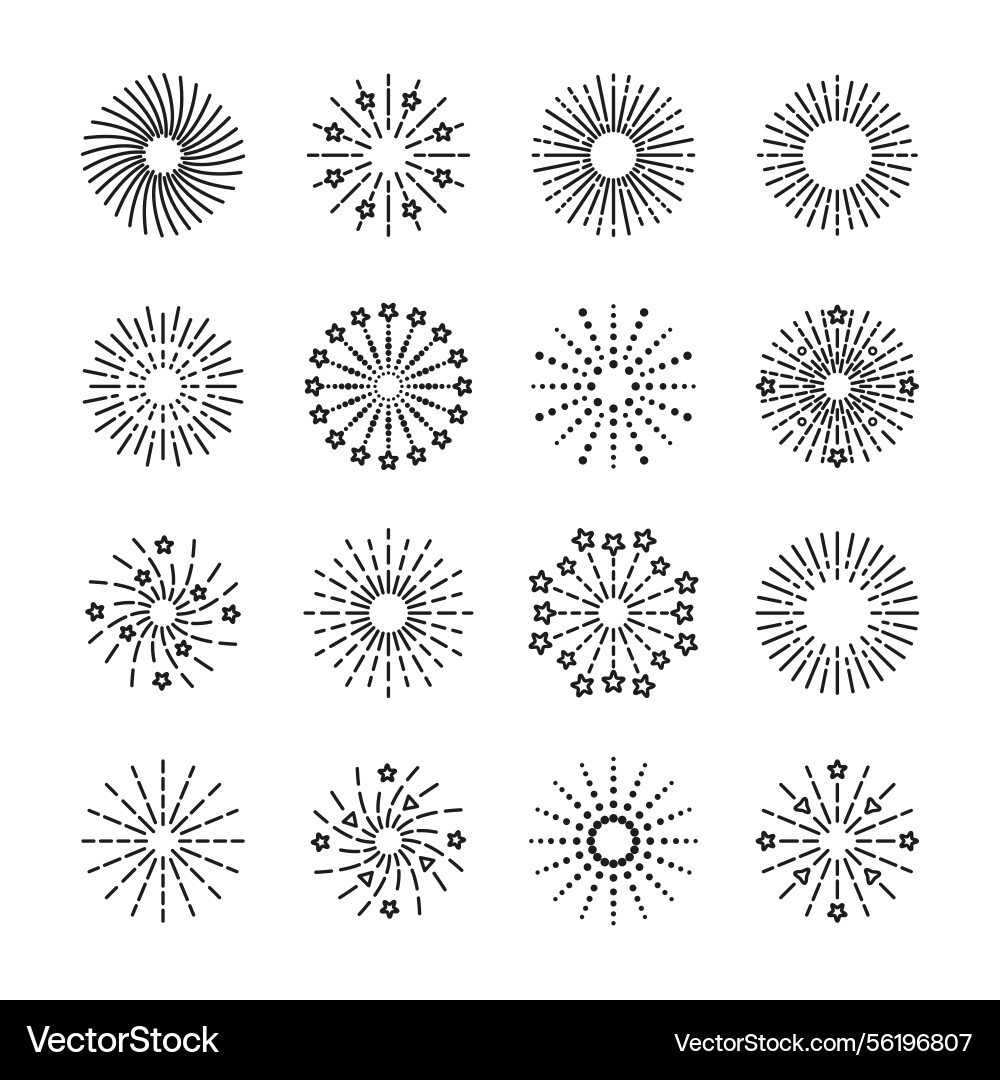 Firework explosion icon line sparkle outline Vector Image