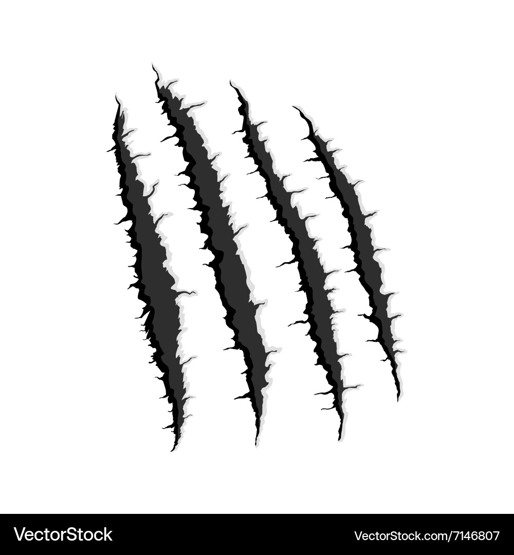 Four vertical trace of monster claw Royalty Free Vector