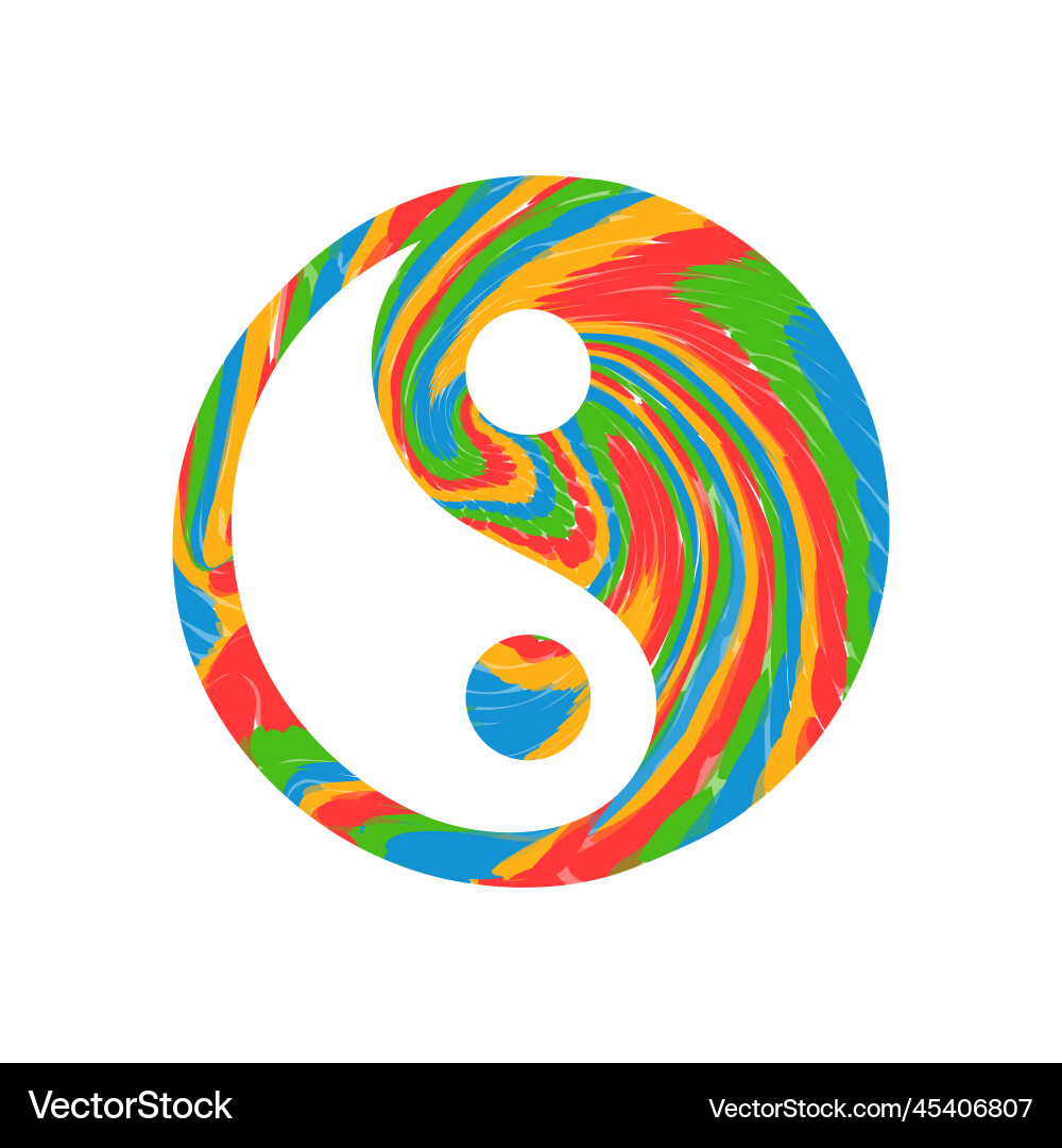 Yin Yang Trippy Background Psychedelic Yin Yang By AIWTF Wall Art