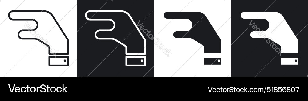 Hand lizard icon set in black and white filld Vector Image
