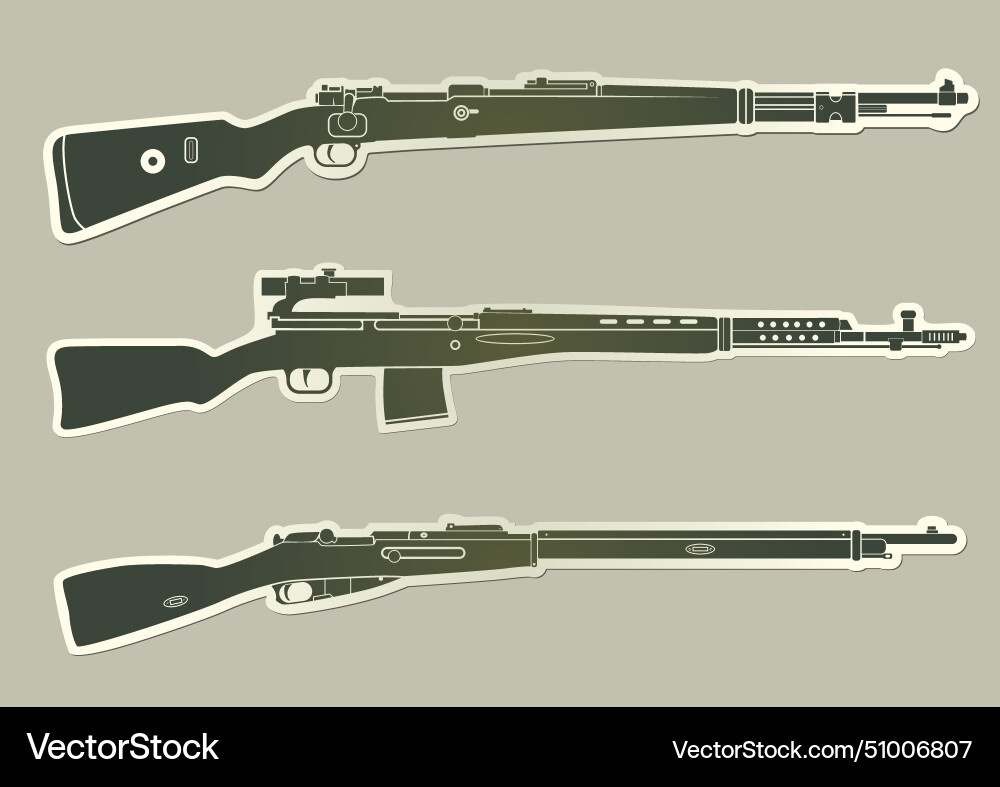Infantry rifles Royalty Free Vector Image - VectorStock