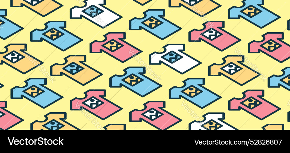 Isometric t-shirt pattern print on demand service Vector Image