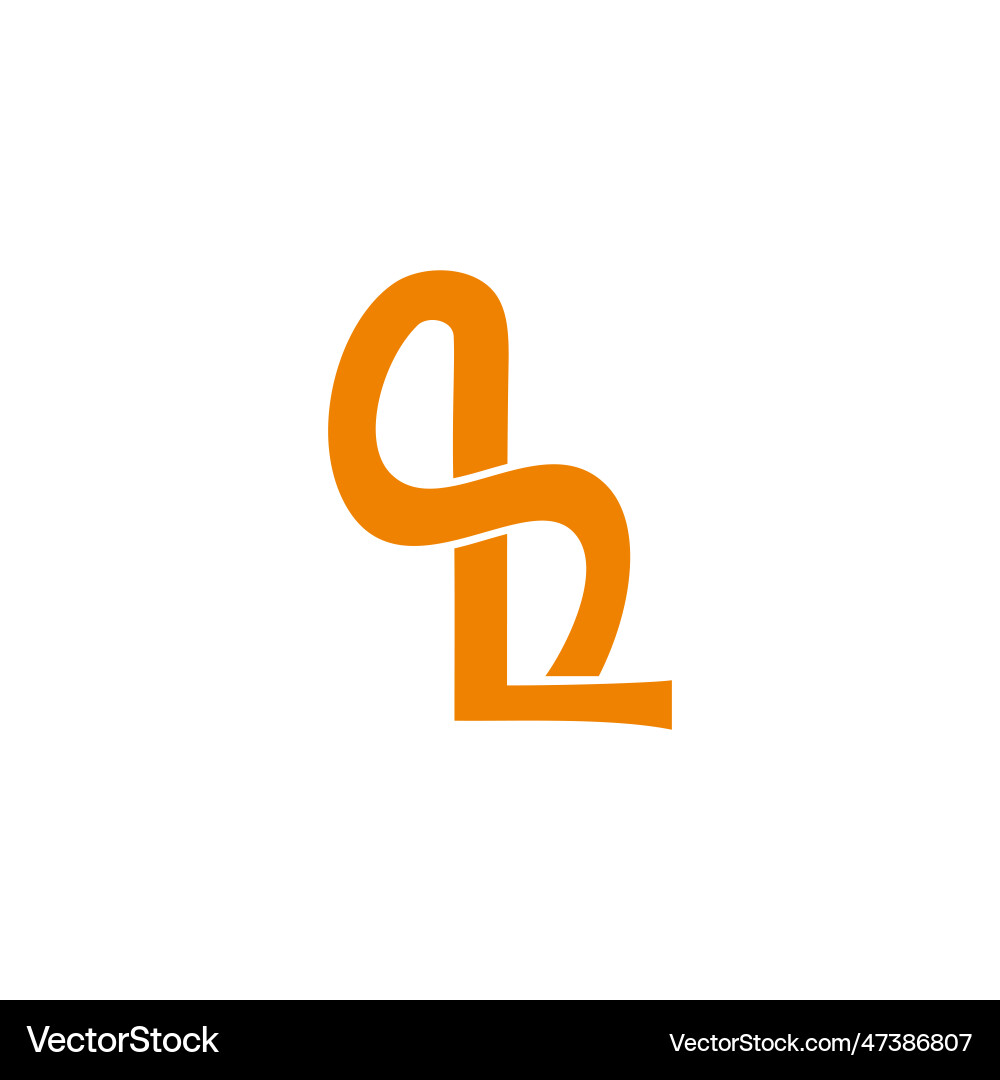 Letter sl ql ribbon font logo Royalty Free Vector Image