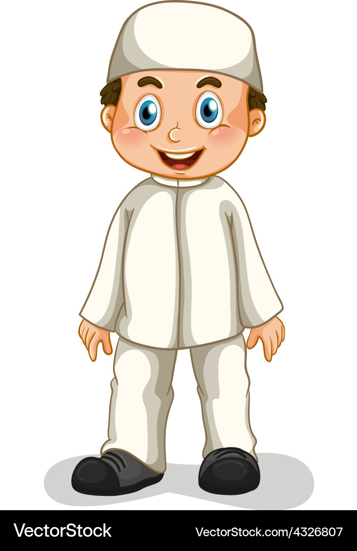 Muslim boy Royalty Free Vector Image - VectorStock