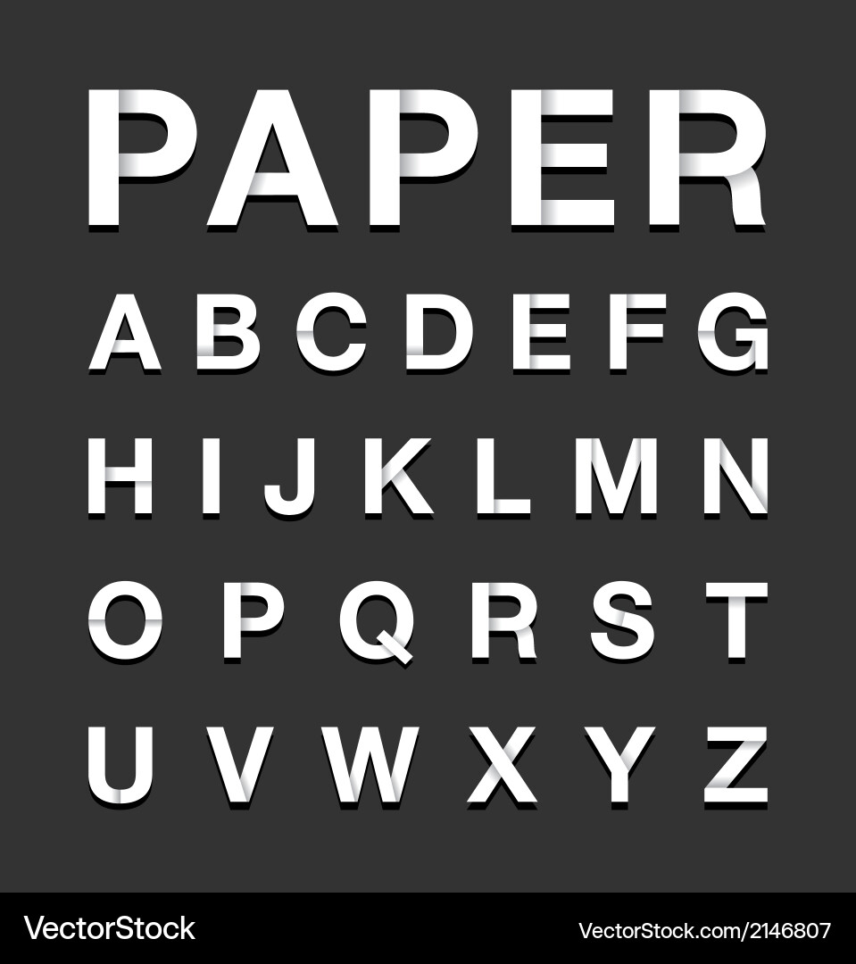 Paper letters Royalty Free Vector Image - VectorStock