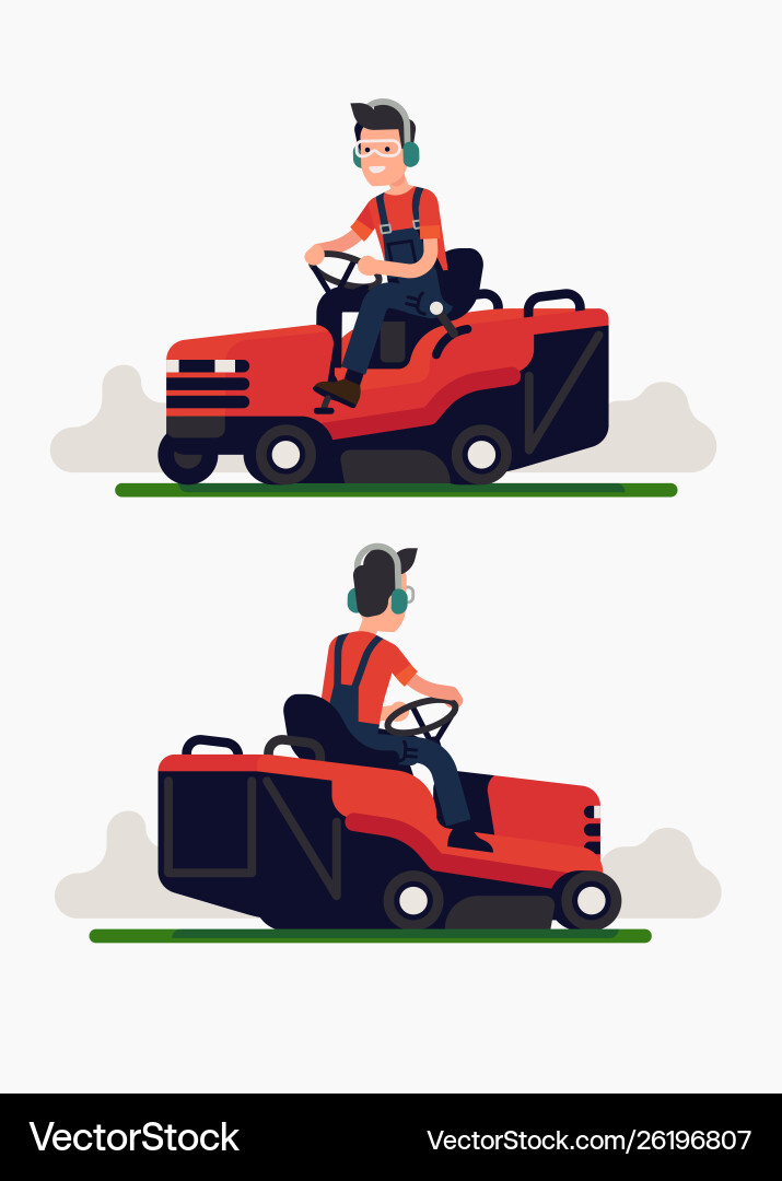 Ride-on mower Royalty Free Vector Image - VectorStock
