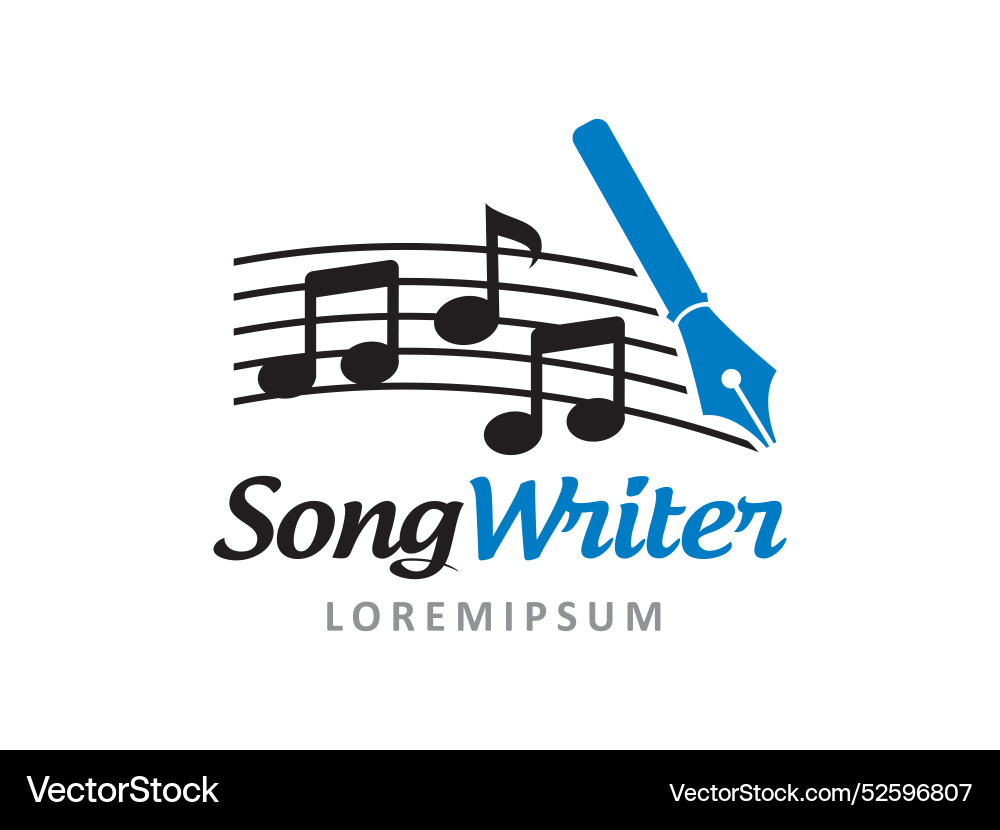Song writer logo symbol or icon template Vector Image