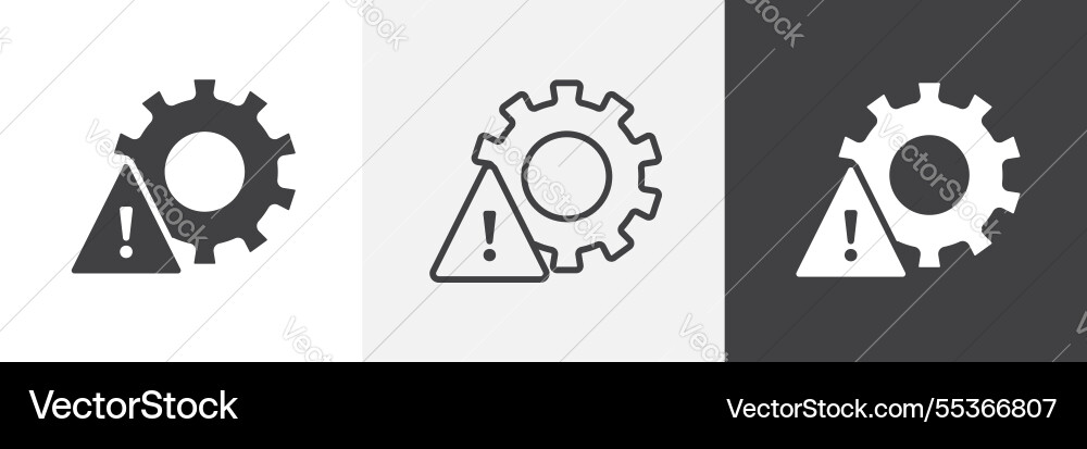 Technical warning icons collection graphic Vector Image