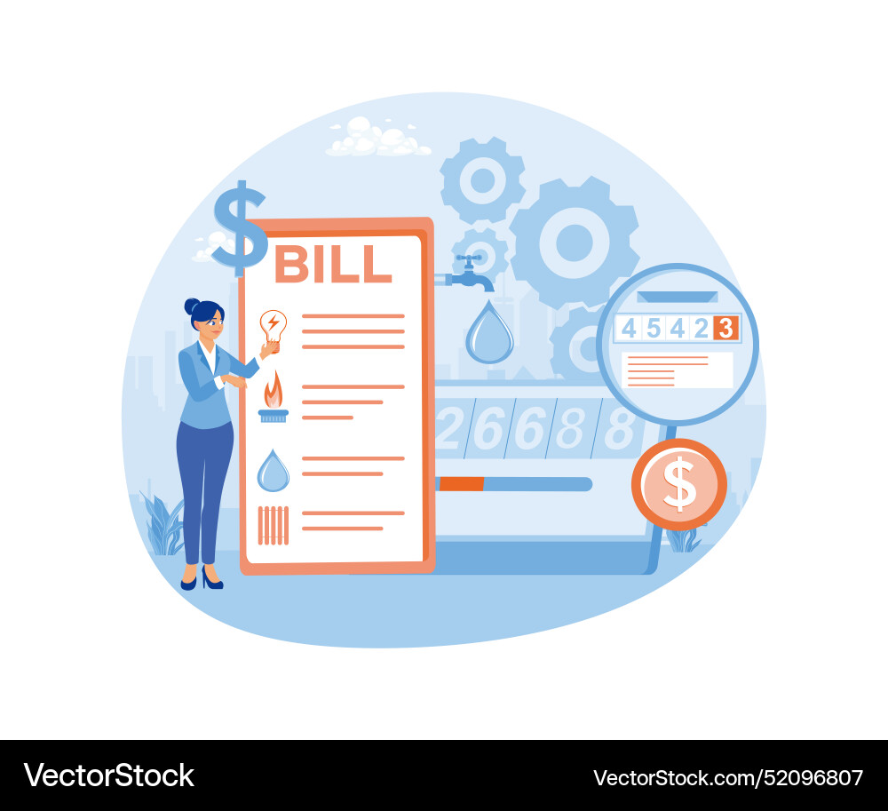 Utility bills on smartphones regular payments Vector Image