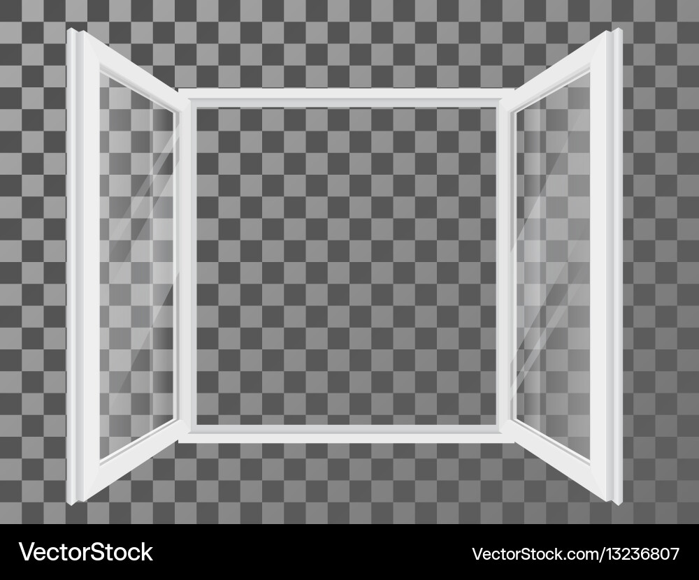 White open double window Royalty Free Vector Image