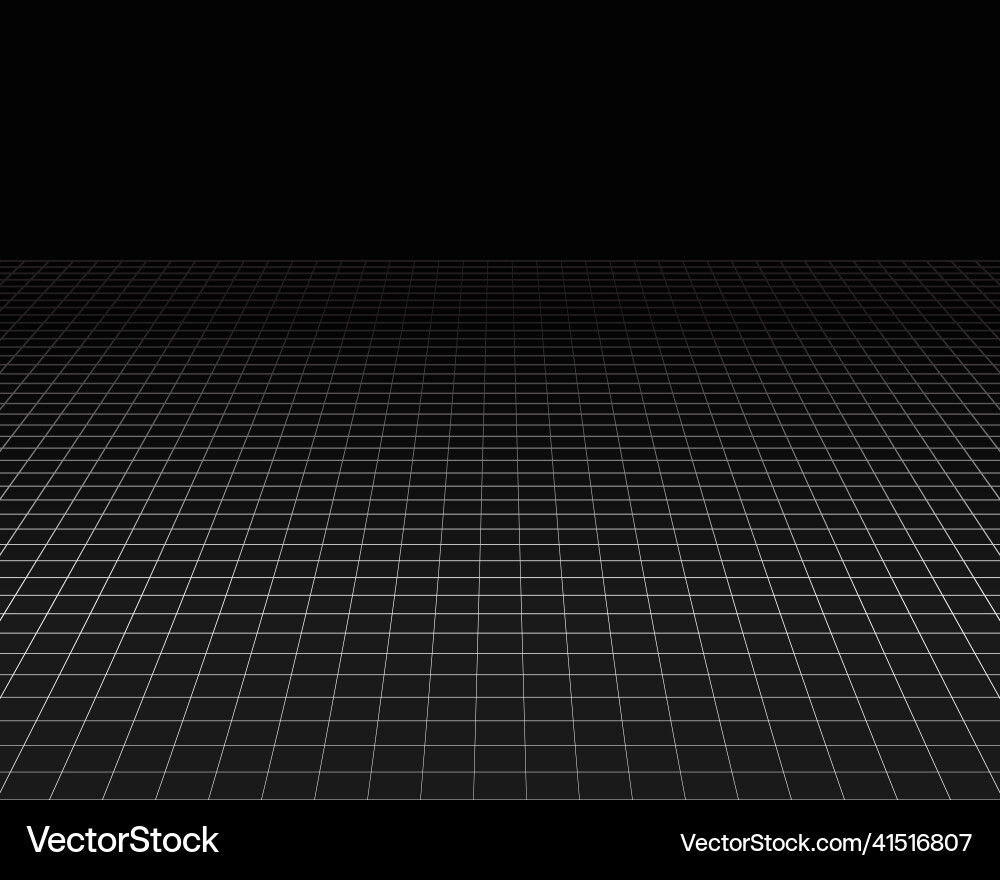 Wireframe perspective grid white infinity mesh Vector Image