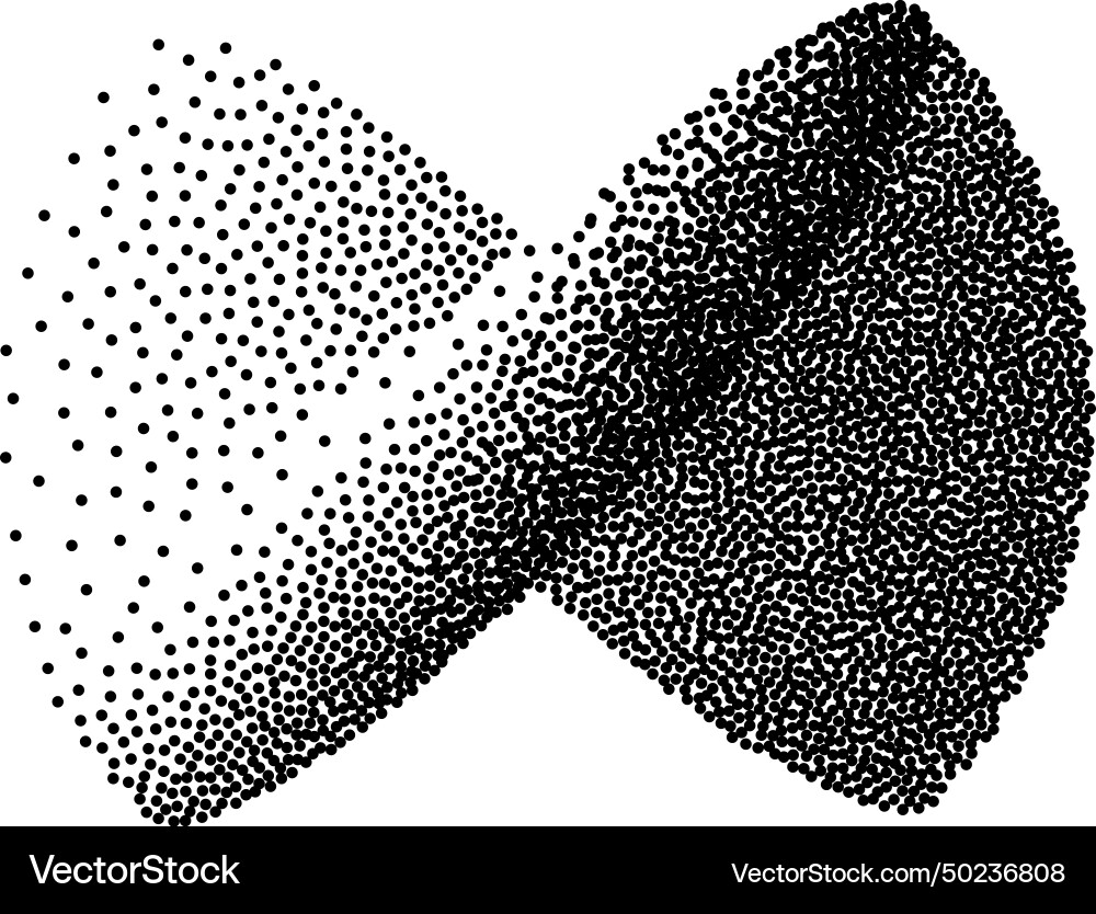 Abstract bow with dotted texture Royalty Free Vector Image