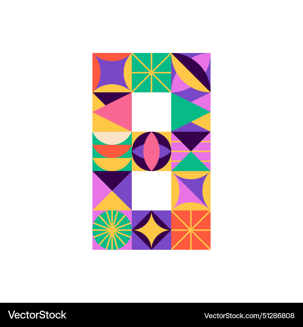 Art deco circus number 8 Royalty Free Vector Image