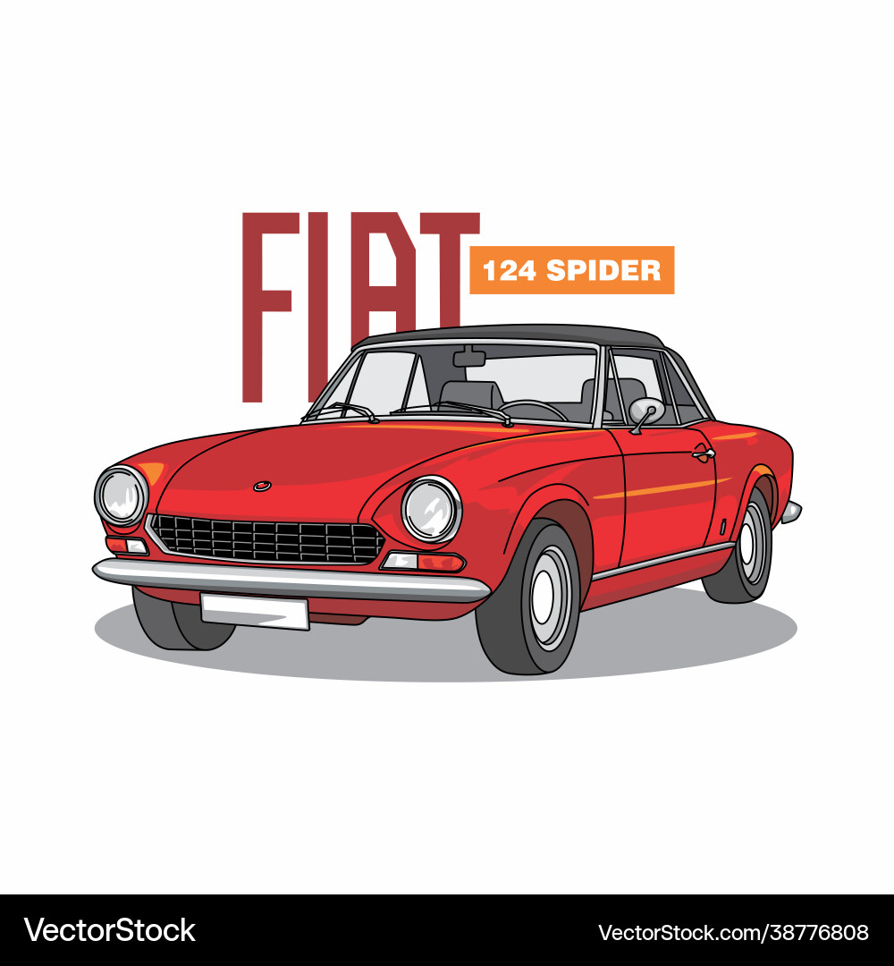 Classic car fiat 124 spider Royalty Free Vector Image