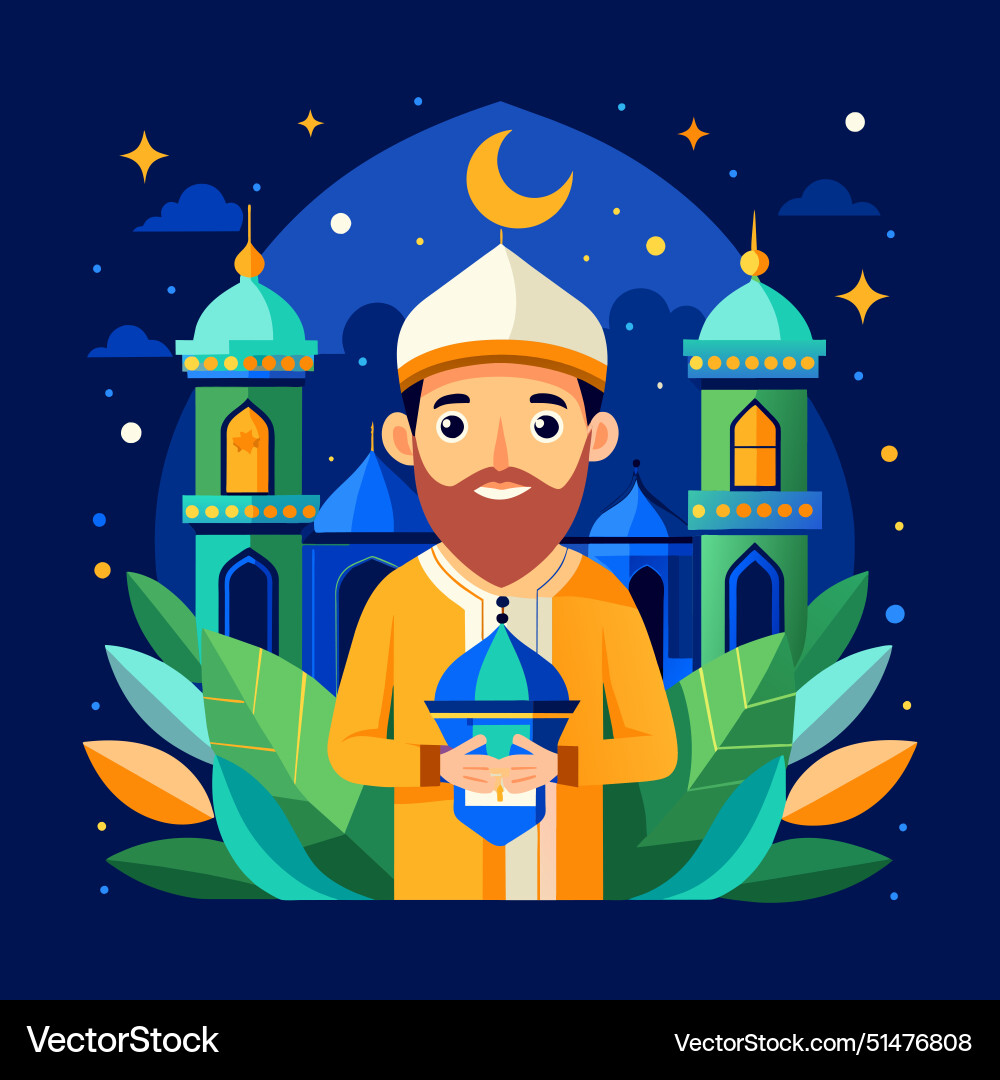 Flat for islamic ramadan celebration Royalty Free Vector