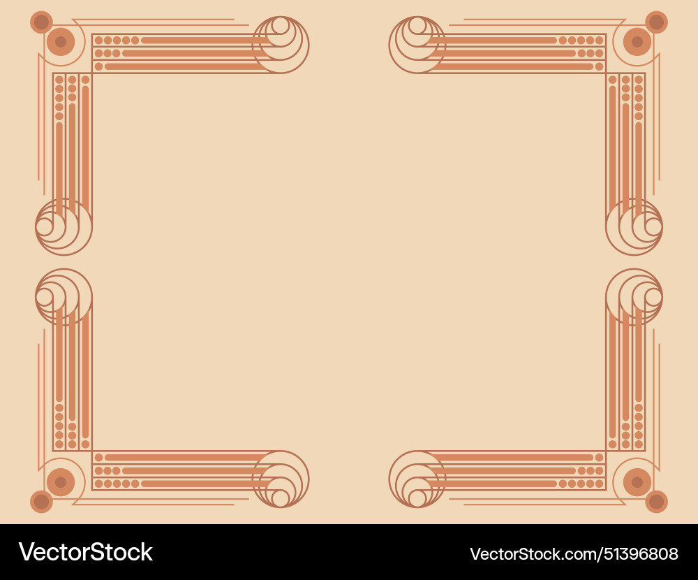 Geometric vintage frame in line art style Vector Image