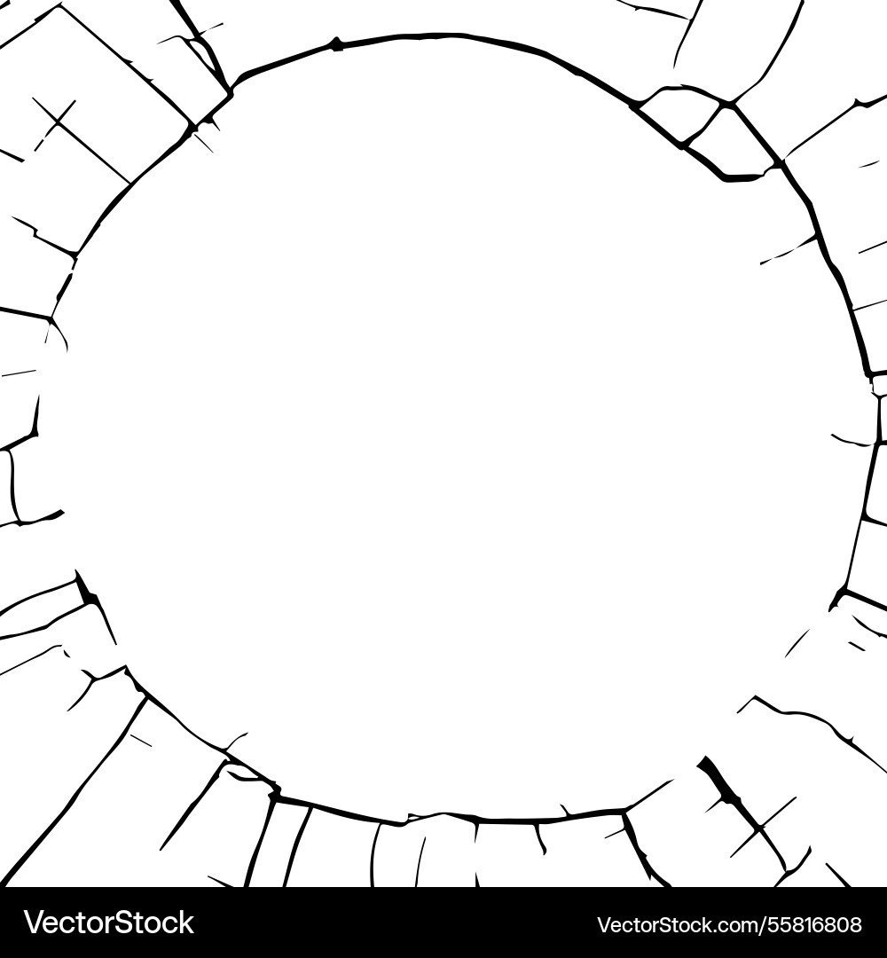 Ground crack breaks land surface frame style Vector Image
