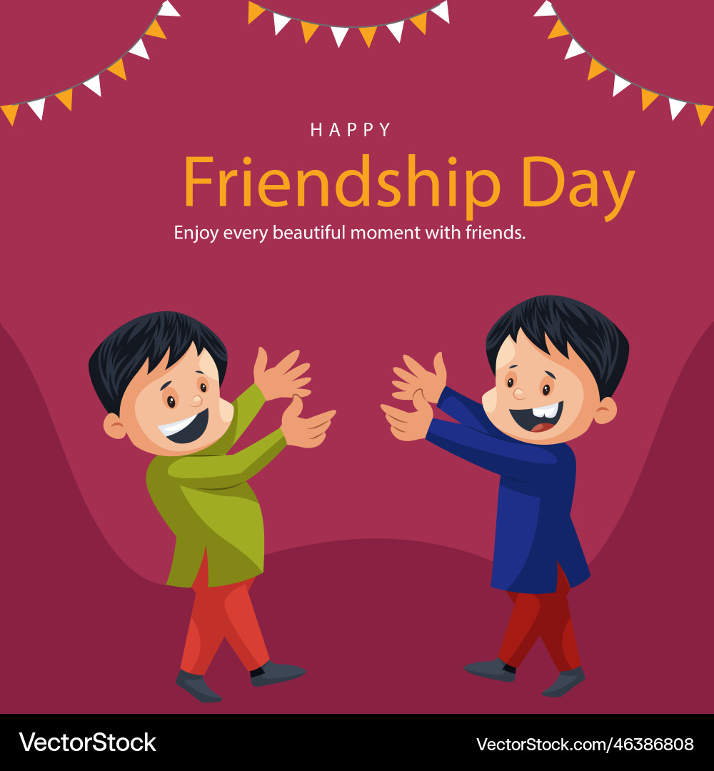Happy friendship day banner design Royalty Free Vector Image