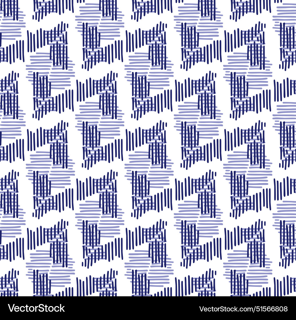 Indigo blue stitch effect abstract seamless Vector Image