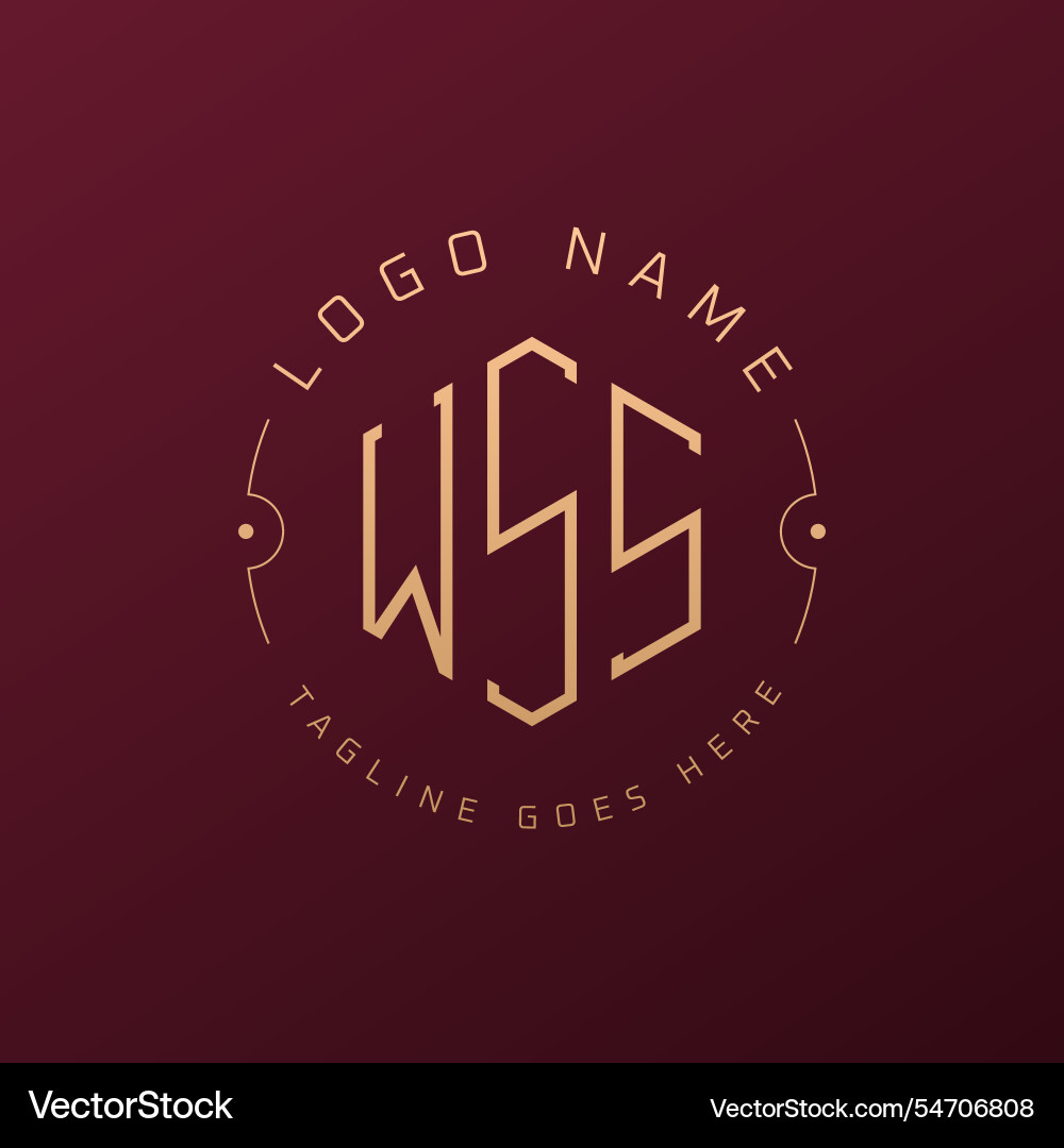 Luxury wss logo design elegant letter Royalty Free Vector