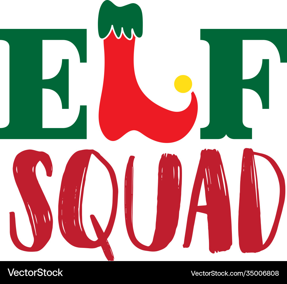 Merry Elf Squad Christmas Royalty Free Vector Image