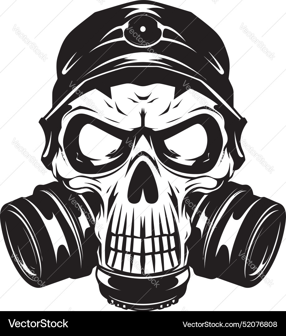 Skull sentinel icon with gas masked Royalty Free Vector