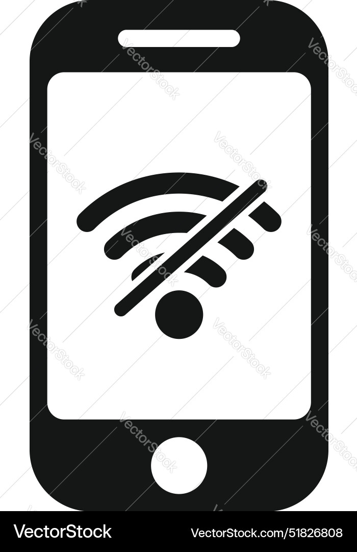 Smartphone showing wifi disconnected symbol Vector Image