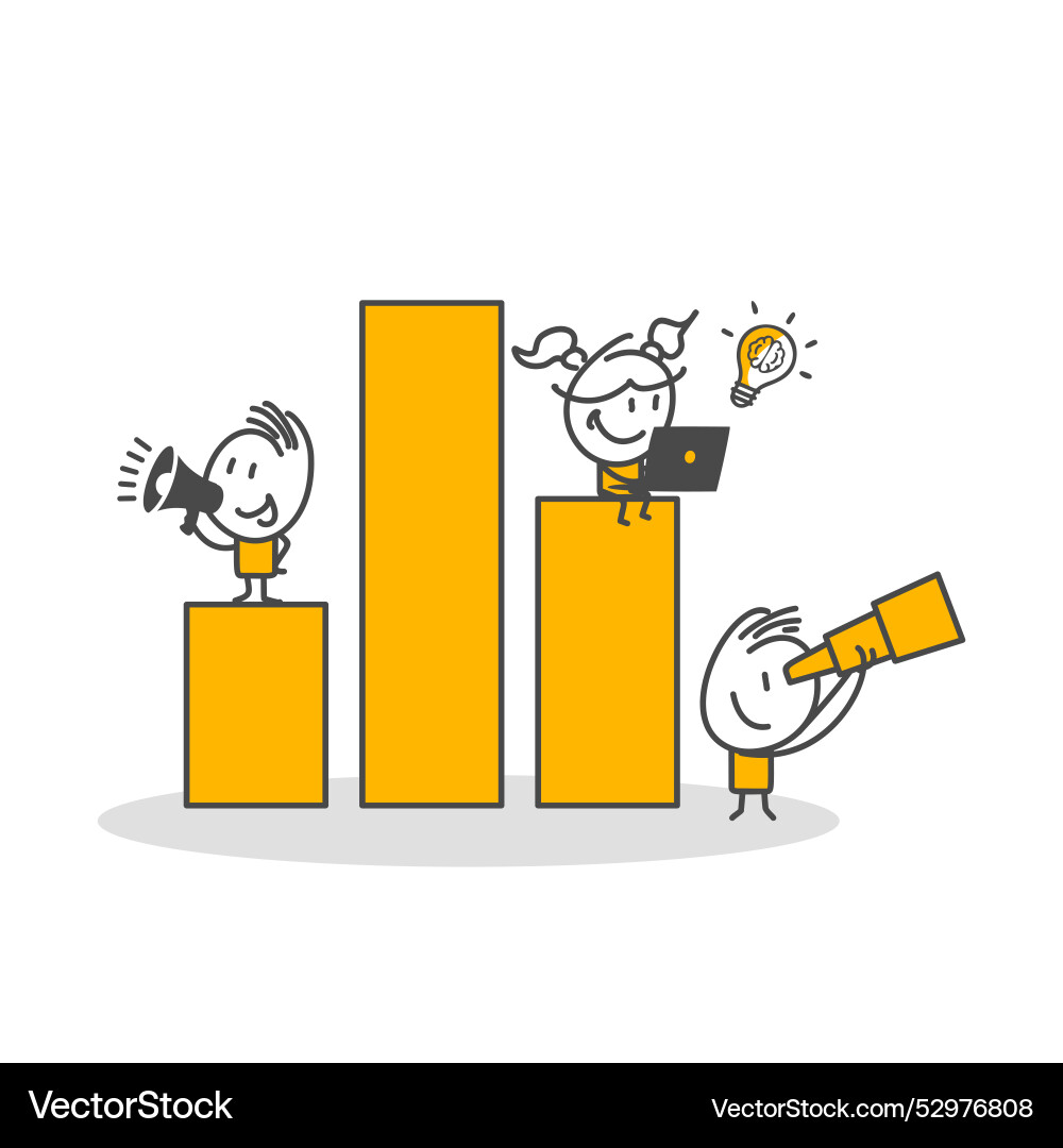 Stick figures office people hand drawn doodle Vector Image