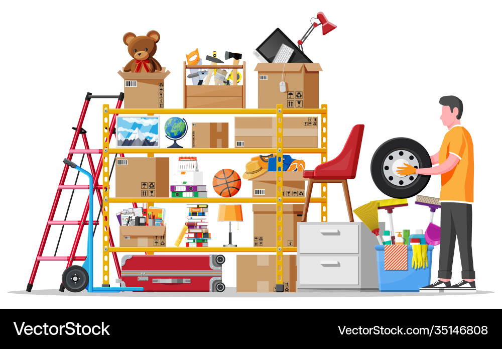 Storage Room Interior Royalty Free Vector Image