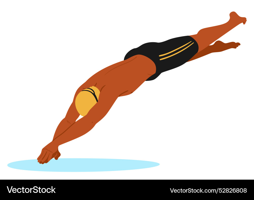 Swimmer diving into the water with proper form Vector Image
