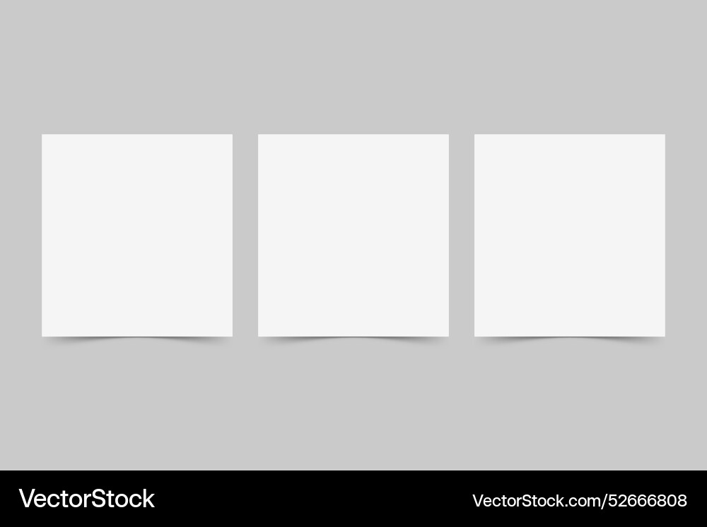 White realistic set of blank paper pages three Vector Image