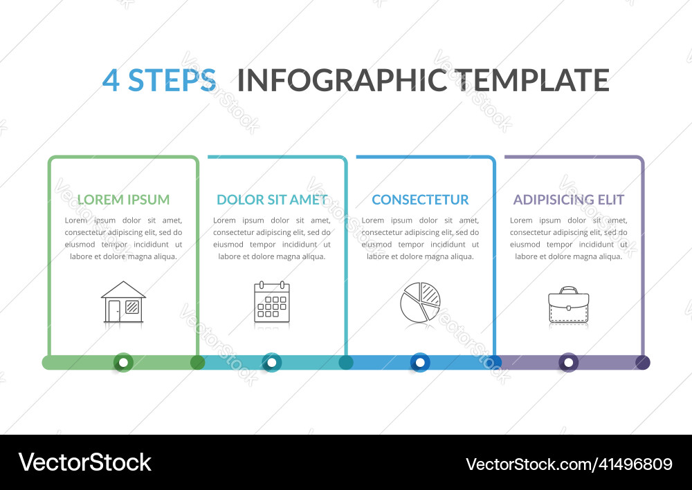 4 steps - infographic template Royalty Free Vector Image