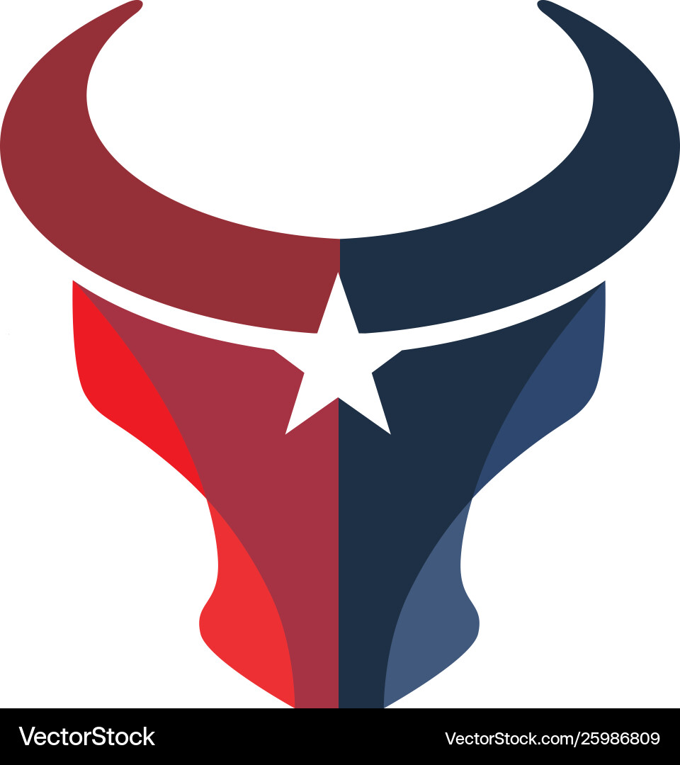 Bull head and star Royalty Free Vector Image - VectorStock