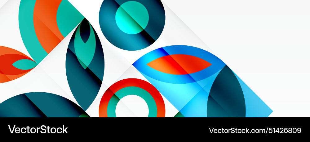 Circles and petals geometric beautiful abstract Vector Image