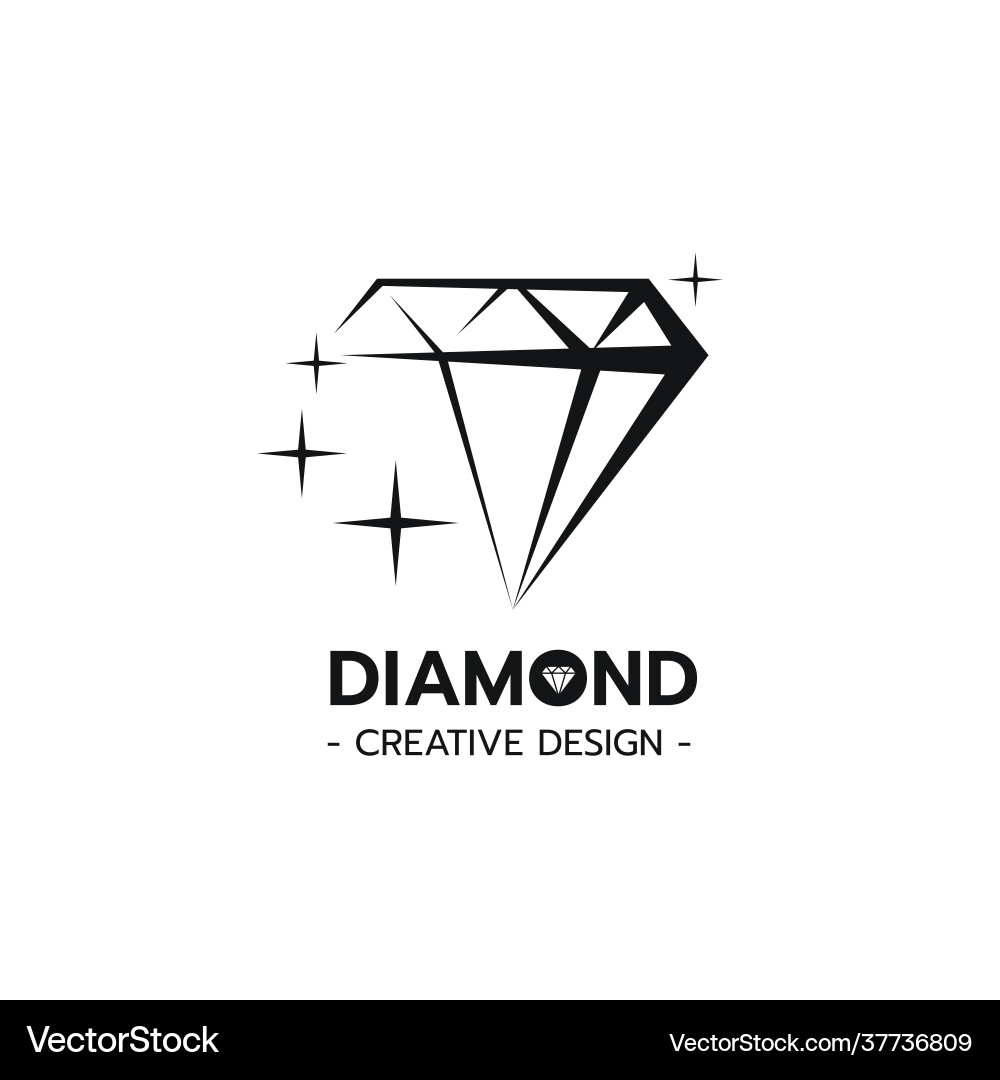 Diamant Logo Design Lizenzfreies Vektorbild - VectorStock