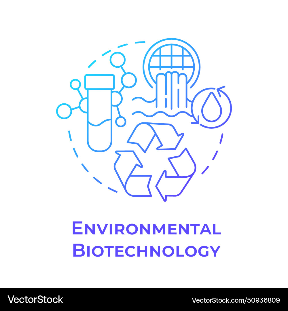 Environmental biotechnology blue gradient concept Vector Image