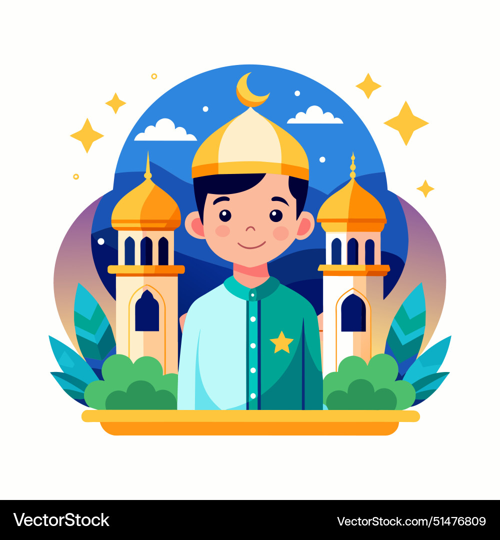 Flat for islamic ramadan celebration Royalty Free Vector