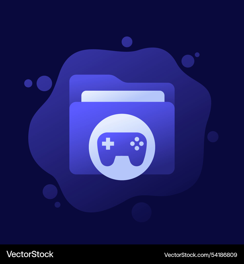 Game folder icon design Royalty Free Vector Image
