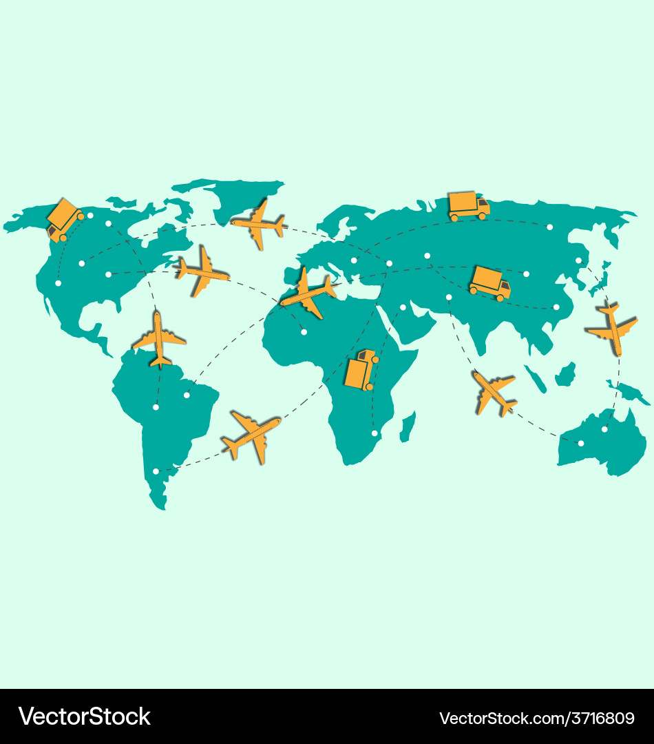Global Transportation Map Royalty Free Vector Image