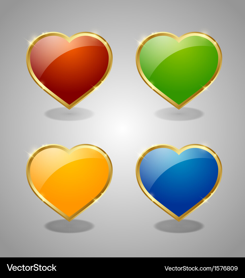 Glossy hearts Royalty Free Vector Image - VectorStock