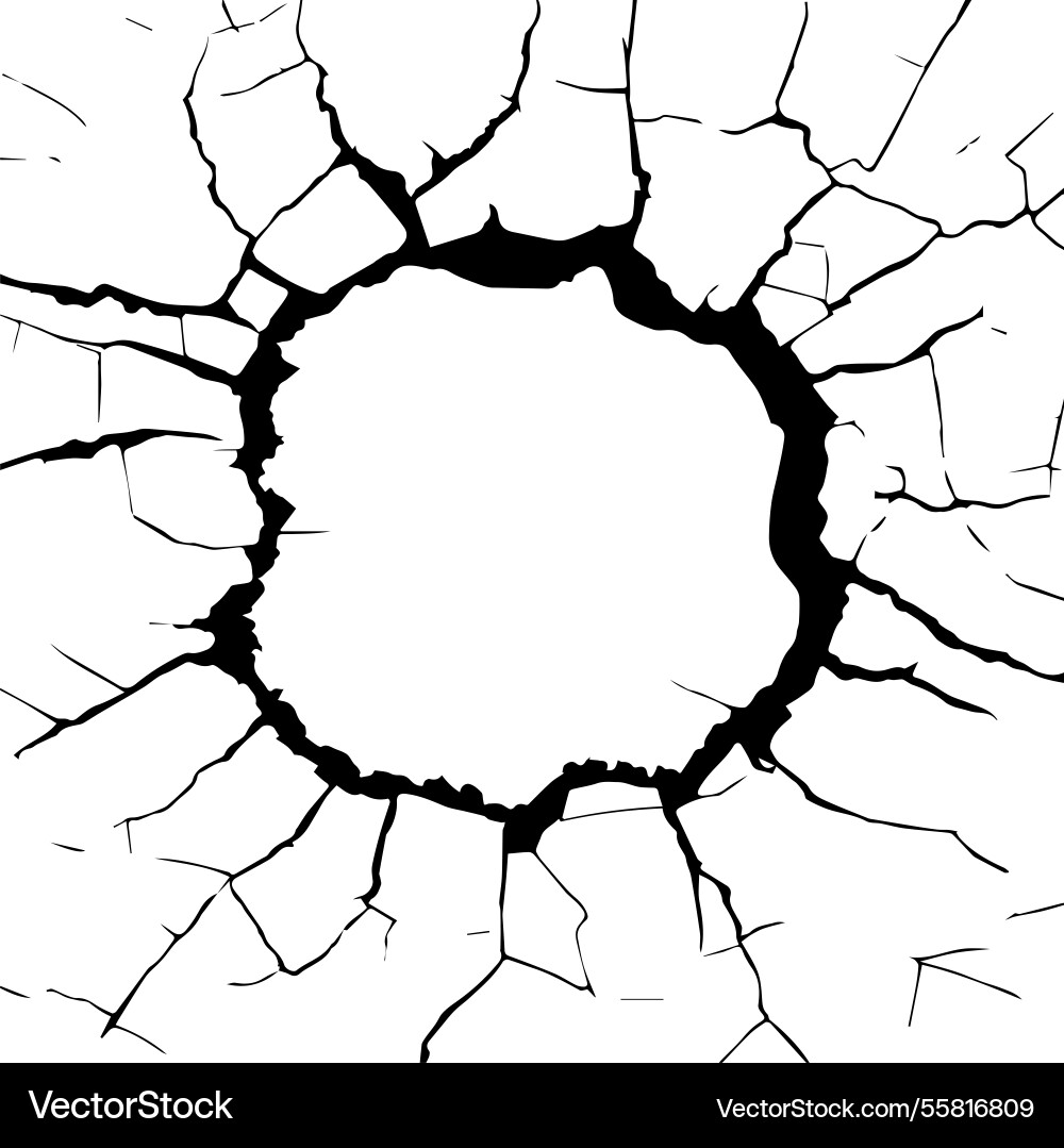 Ground crack breaks land surface frame style Vector Image
