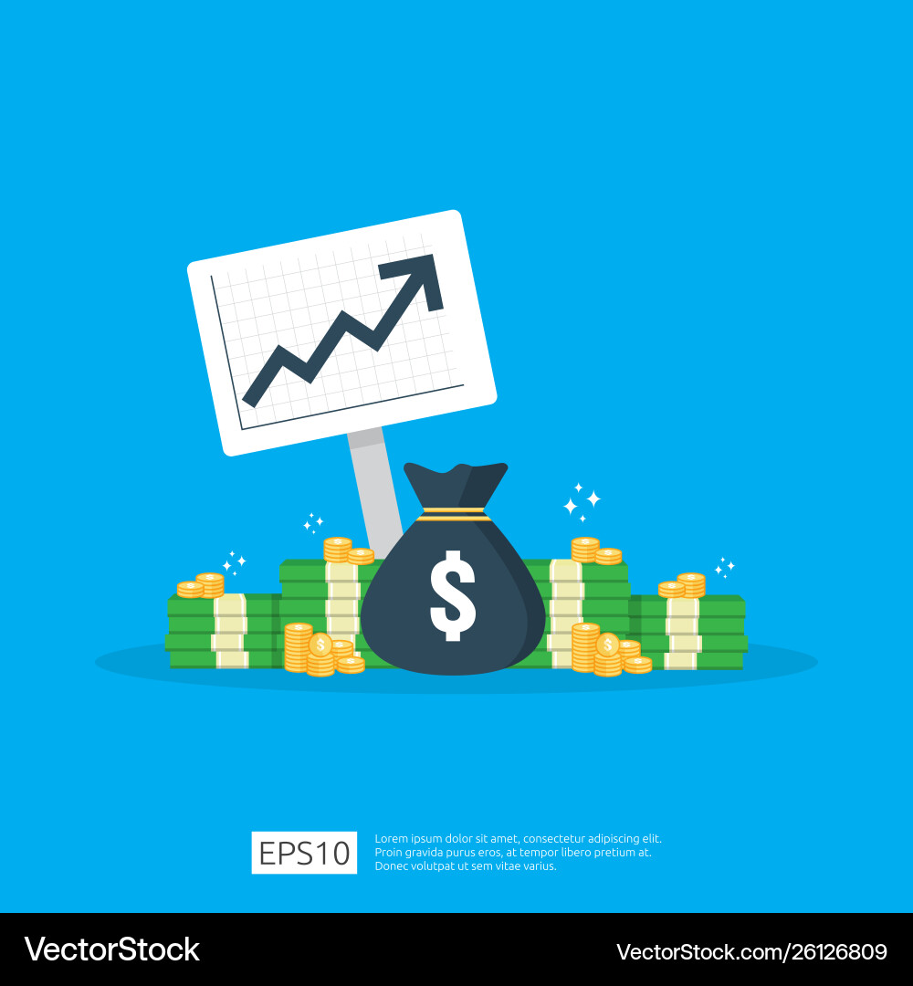 Income salary dollar rate increase statistic Vector Image