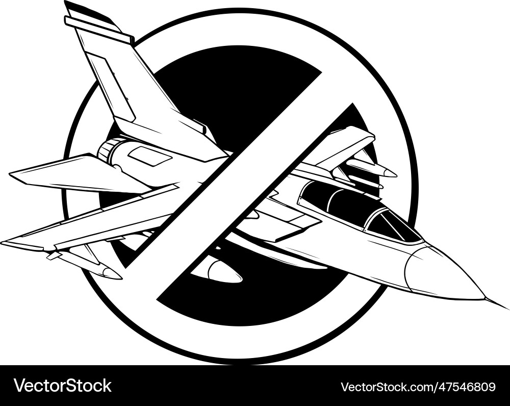 Outline of jet fighter design Royalty Free Vector Image
